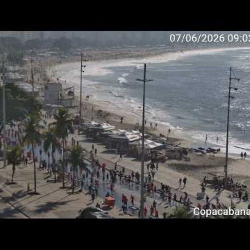 Copacabana Posto 6 Beach Boardwalk Live View